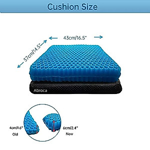 Seat Cushion, 2.4" Thick Gel Seat Cushion for Office Desk Chair Wheelchair Long Sitting Back Sciatica Tailbone Pressure Pain Relief, Car Seat Cushion Pad, Gaming Computer Chair Seat Cushions Pads