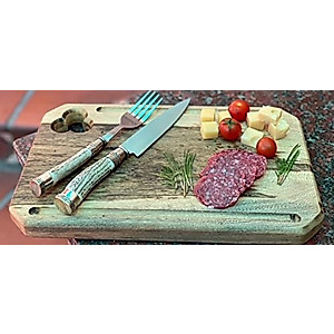 Knife & Fork Set with deer handle traditional made in Argentina Gaucho knife Steak Sets