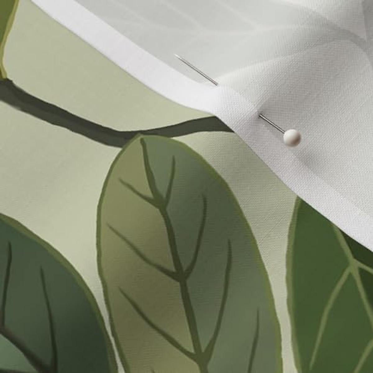 Spoonflower Fabric - Magnolia Blooms Green White Flowers Botanical Floral Printed on Petal Signature Cotton Fabric by The Yard - Sewing Quilting Apparel Crafts Decor