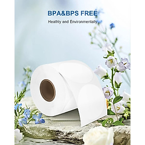 POLONO Shipping Label Printer, 4x6 Thermal Label Printer for Shipping Packages, Commercial Direct Thermal Label Maker, 2" White Circle Direct Thermal Labels (750 Labels