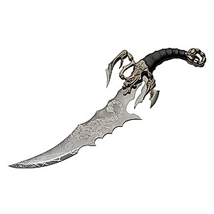 SZCO Supplies 21” Jagged Scorpion Printed Display Fantasy Sword With Wooden Display Stand
