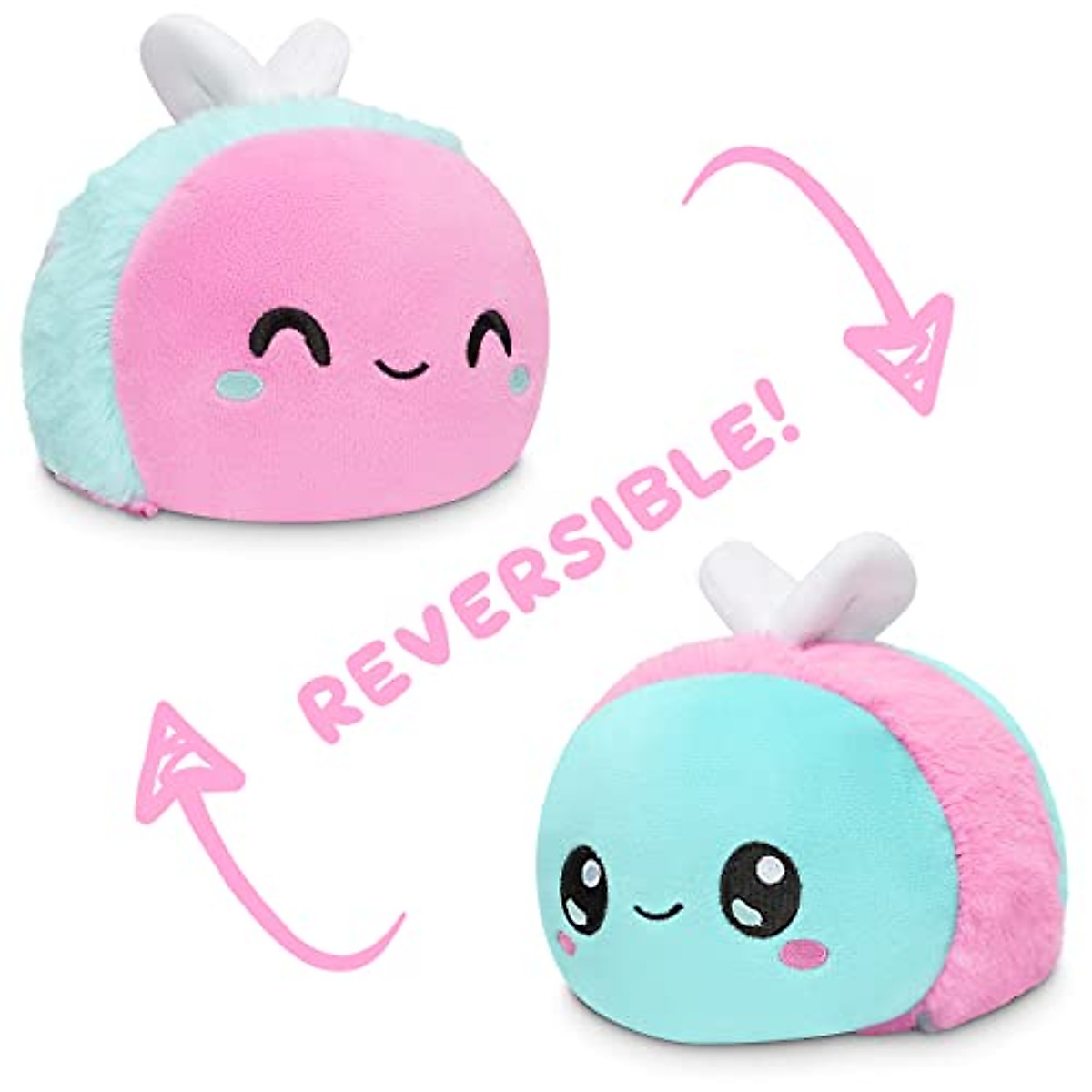 TeeTurtle - The Original Reversible Bee Plushie - Transgender Pride - Cute Sensory Fidget Stuffed Animals That Show Your Mood!