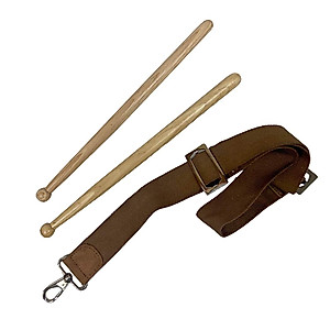 Schooner Bay Co. - 16" Civil-Revolutionary War Style Red and Blue Wooden Marching Drum with Drum Sticks and Strap- Antique Reproduction