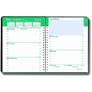House of Doolittle Express Track Recycled Weekly Appointment Book/Monthly Planner, 8 x 5, Black Cover, 13-Month (Jan to Jan): 2023 to 2024