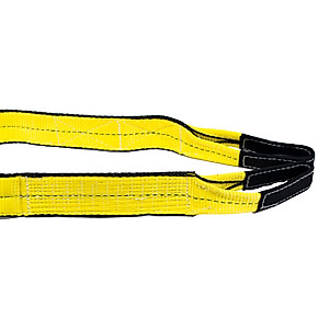 Mytee Products 2 Pack 2" x12' Web Lifting Sling - 6400 LBS WLL Vertical Lift Straps Twisted Eyelets 2-Ply - Choker (5000# WLL) & Basket (12,800# WLL)