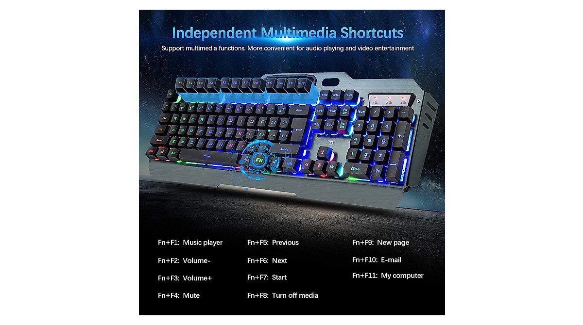 Wireless Gaming Keyboard and Mouse - Rechargeable RGB Set for PC