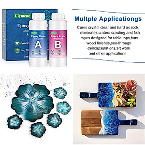 Epoxy Resin Kit, 42 oz / 1100 ml Crystal Clear Epoxy Resin for Art, Craft, Coating, Casting and Jewelry Making, Come with 4 Graduated Cups, 4 Stir Sticks and 10 Pairs Gloves