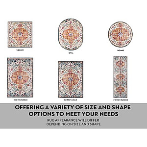 Artistic Weavers Odelia Vintage Bohemian Area Rug,3' x 5' Oval,Orange/Navy