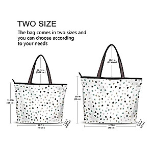 Hearts Icon Tote Bag Aesthetic, Large Capacity Zipper Women Grocery Bags Purse for Daily Life 2 Sizes