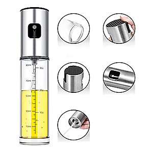 NIKKIER Oil Sprayer for Cooking,100ml Olive Oil Spritzer,Oil Sprayer for Air Fryer, Salad,BBQ,Roasting