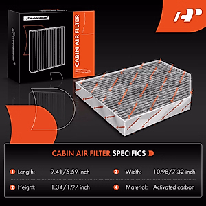 A-Premium Cabin Air Filter with Activated Carbon Compatible with Audi Q5 2009-2017, A4 Quattro 2009-2016, A5 Quattro 2008-2017, A4 2009-2016, S5 2008-2018, S4 2010-2016 & Porsche Macan 2015-2018
