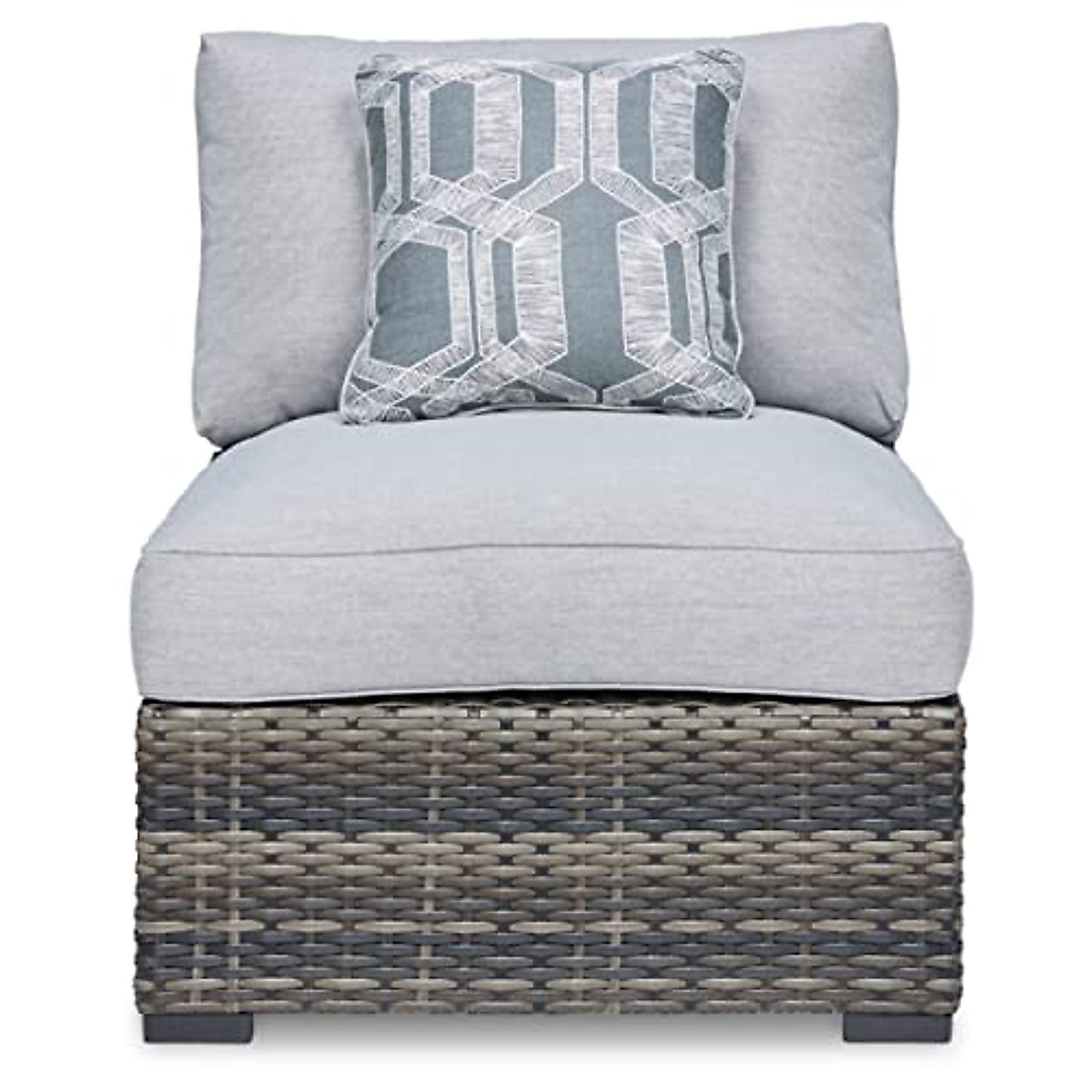 Signature Design by Ashley Harbor Court Outdoor Armless Chair with Cushion, 2 Count, Gray