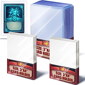 Hard Plastic Card Sleeves Loader Trading Card Protector Card Case Holder Clear Protective Sleeves Holder for Baseball Card, Sports Cards, Trading Card, Game Card 3 x 4 Inch (100 Pieces)