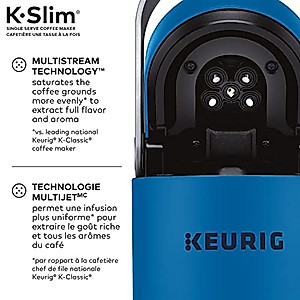 Keurig K-Slim Single Serve K-Cup Pod Coffee Maker, Featuring Simple Push Button Controls And MultiStream Technology, Twilight Blue