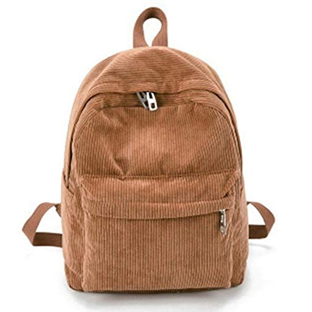Women Corduroy Travel School Backpack Solid Satchel Bag Book Bags Casual Shoulder Rucksack Bags (Brown, 9.8“x14“x4.7“)