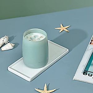 Ocean Breeze Scented Candle with Crystal Inside, Healing Aquamarine Crystal Candle with Sea Star & Conch Decors, 10oz Soy Wax 55 Hours Long Lasting Burn, Perfect Spiritual Aromatherapy Gift | Relax