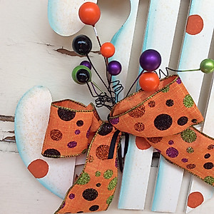 AGD Halloween Decor - Slat Wood Pumpkin and Ghost Double Door Wreaths