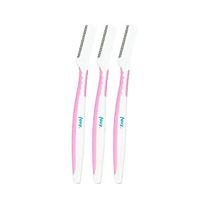 FAVY Facial Beauty Dermaplane Razor – 3 PACK, Multipurpose Skin Exfoliator and Eyebrow Trimmer, Smooth Clear Skin, Flawless Makeup Application, Peach Fuzz Remover, Men and Women Dermaplaning Tool