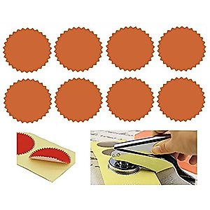MDLG 50Pcs Blank Metallic Bronze Embossed Certificate Seals Stickers Scallop Edge Embossed Certificate Seals Stickers Stamp Sealing Certificate Self-Adhesive Seal Sticker
