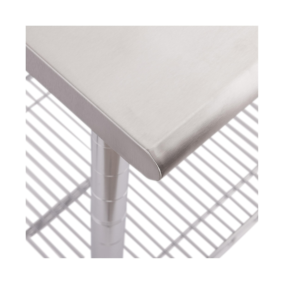 Seville Classics NSF Commercial Stainless Steel Top Work Table Island Utility Cart Prep Station, for Restaurant, Kitchen, Warehouse, Garage, Hotel, Home, Steel, 49" W x 24" D x 35.5" H