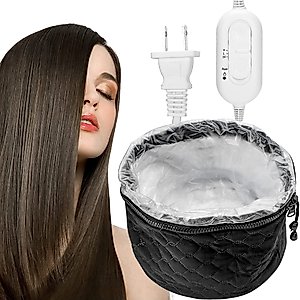 Watris Veiyi Hair Steamer Heat Cap, 2 Gear Temperature Control, Deep Conditioning Heating Cap, for Home Spa Use