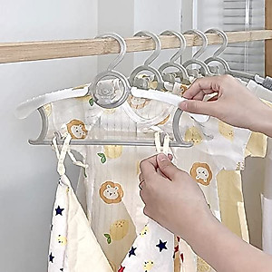 HGYZE Baby Nursery Closet Hangers, Ultra Thin Non-Slip and Extendable Laundry Infant Pant Hanger for Newborn Clothes - 20pcs Grey Gift - Adjustable Children Coat Hanger for Girl Boy Toddler Kids Child