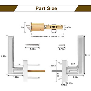 HOSOM 6 Pack Privacy Door Handles for Bedroom, Bathroom & More Interior Door Levers Keyless Reversible Square Door Locks, Satin Nickel