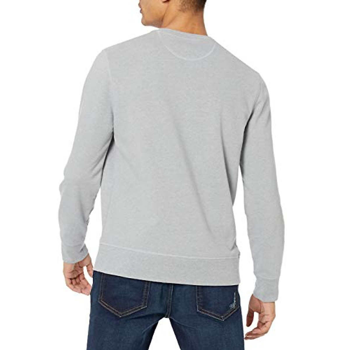 Amazon Essentials Men's Long-Sleeve Lightweight Fleece French Terry Crewneck Sweatshirt, Light Grey Heather, Medium