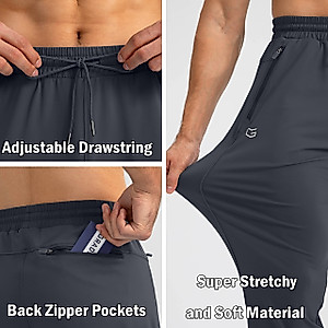 G Gradual Men's Sweatpants with Zipper Pockets Tapered Joggers for Men Athletic Pants for Workout, Jogging, Running (Grey, XX-Large)