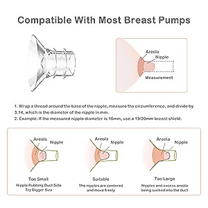 QIUXQIU Wearable Breast Pump Accessories Replacement Parts Flange Inserts 21mm for QIUXQIU 24mm Breast Pump BPA-Free (21mm)