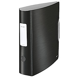 Leitz 11080094 multifunction folder (A4, round back (8, 2 cm wide) elastic band closure, plastic, Active Style) satin black