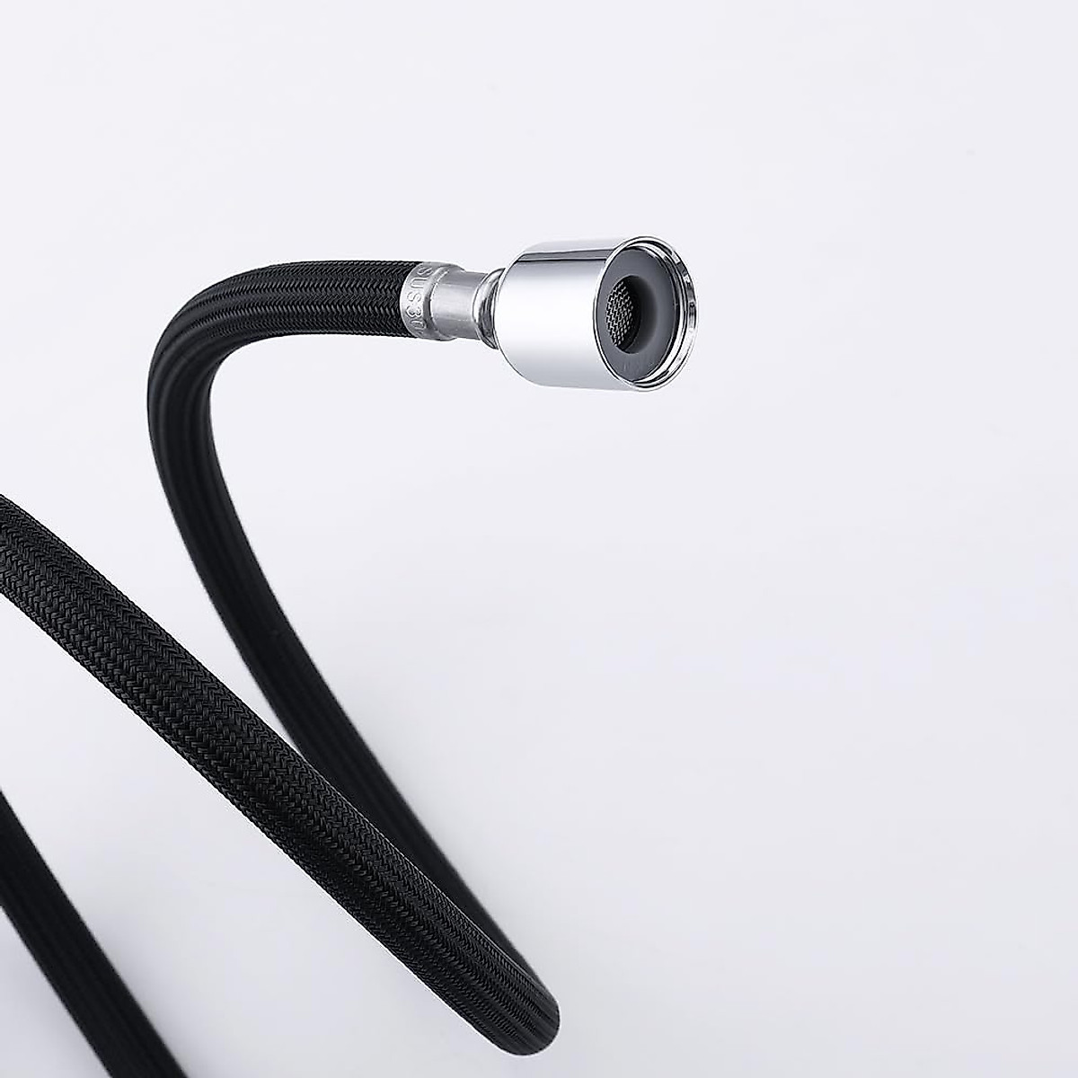 Black Kitchen Faucet Hose Replacement M15*1MM X G1/2,Kitchen Sink pull down Faucet Hose pull out Faucet Hose replacement with Quick Connect,Nylon Hose 59-inch