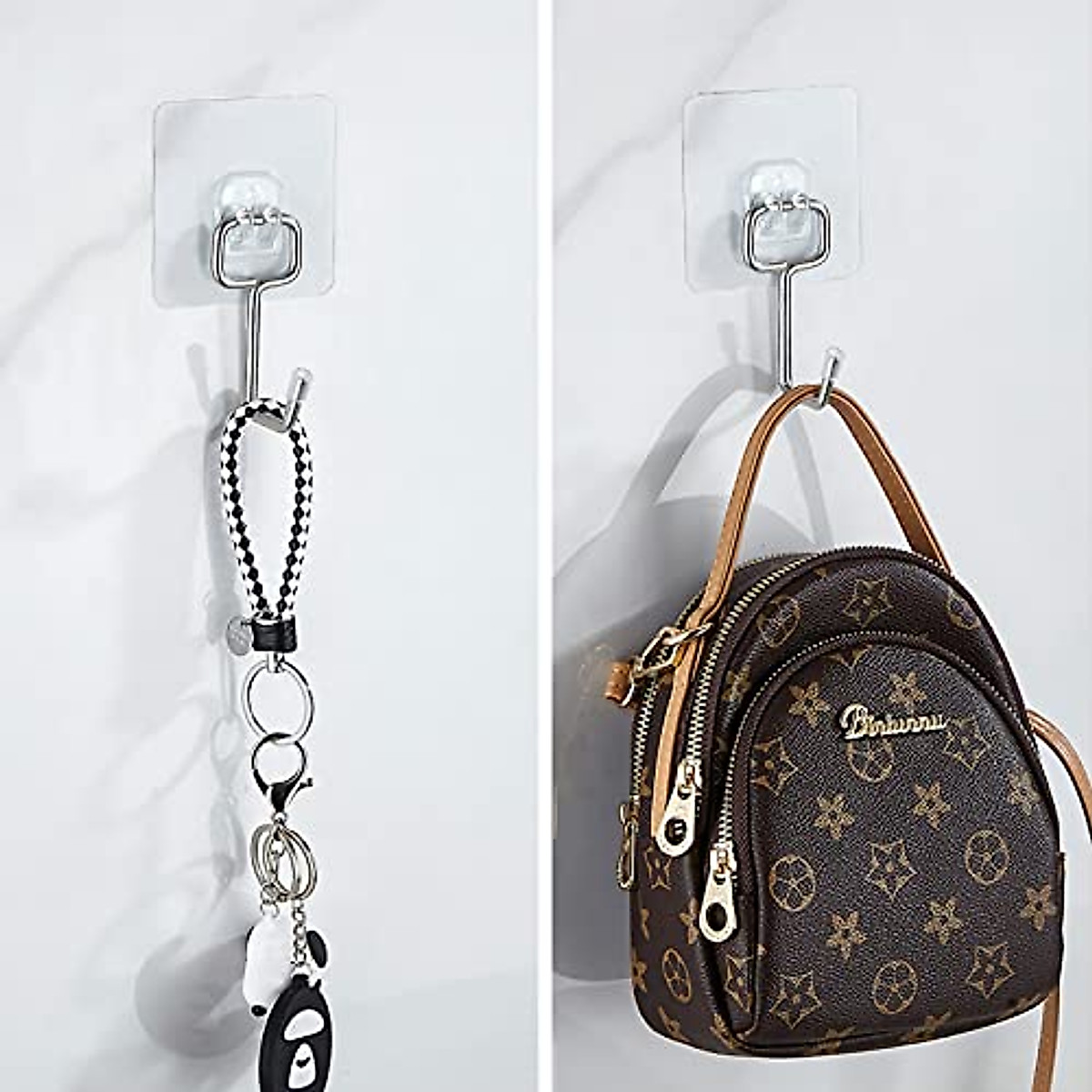 DASITON Large Adhesive Hooks 22Ib(Max) Adhesive Coat Hook Utility Hooks Towel and Coats Hooks, for Home Kitchen Bedroom Bathroom Office (8Pack)