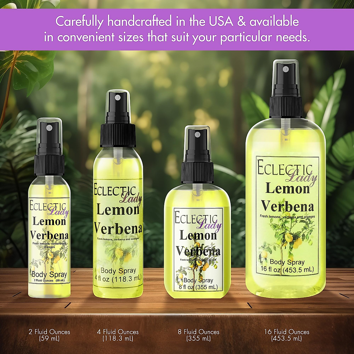 Eclectic Lady Body Spray for Women, 8 Oz Lemon Verbena Body Mist with Long-Lasting Fragrance, Fresh, Wonderful Scent for Spring & Summer, Floral & Fruity Perfume for Women with Orange, Daily Use