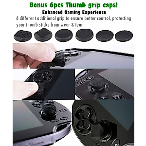 BATSOEASY 3.9ft USB Charger Cable Compatible with PS Vita, Charging Cable Data Cord Compatible with PlayStation Vita 1000 PSV with 6pcs Thumb Grip Caps (Only Compatible with PS Vita 1000 Models)