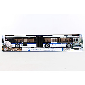 Daron MTA New York City Bus 16" Articulated Bus RT8571 Toy, Brown & RT8563 New York City MTA Metro Articulated Electric Bus 1:43 Scale- 16 Inches Long