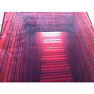 3D Vortex Rug, 3D Illusion Rug, Red Rectangular Illusion Rug, Vortex Illusion Carpet, 3D Effect, Optical Illusion (47”x70”)=120x180cm