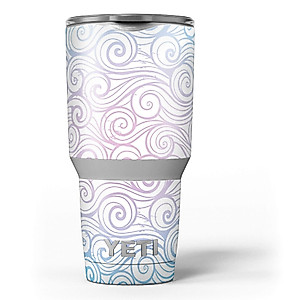 Design Skinz Vivid Blue Gradiant Swirl - Skin Decal Vinyl Wrap Kit Compatible with The Yeti Rambler Cooler Tumbler Cups