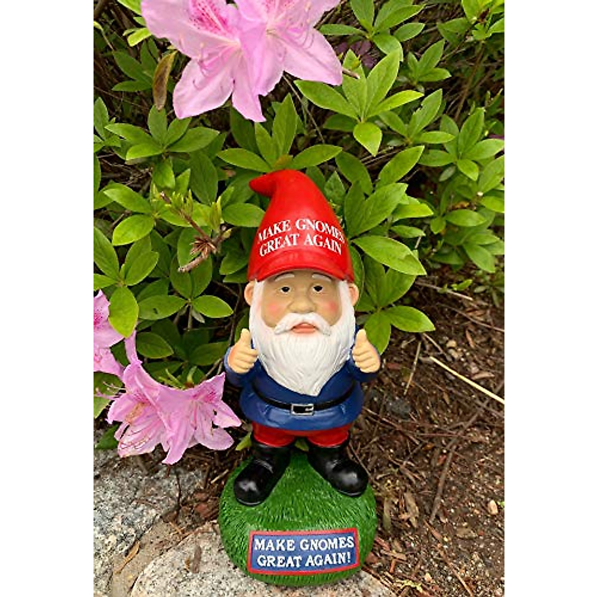 Gnometastic Make Gnomes Great Again Garden Gnome Statue, 9.5 Inches - Indoor or Outdoor Funny Garden Gnomes and Lawn Decoration,