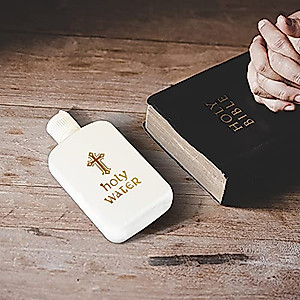 RONRONS 6 Pieces Empty Holy Water Bottles Set, 100ml Catholic Christian Holy Water Bottle Gold Cross Holds Container, Refillable Party Water Bottle for Christian Religious Easter Decorative Supplies