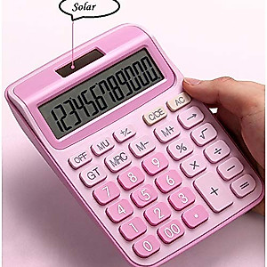 MJWDP 12 Digit Desk Calculator Large Buttons Financial Business Accounting Tool Big Buttons Battery and Solar Power