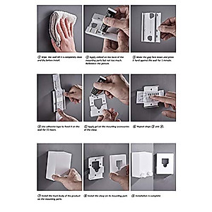 ELLO&ALLO Adhesive Retractable Clothesline with Adjustable Stainless Steel Rope String Hotel Indoor Clothes Dryer, Wall Mounted Shower Drying Line for Bathroom, 13.8 Feets (White)