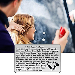 WSNANG Hairdresser's Prayer Wallet Card Hair Stylist Gift Hair Barber Gift Inspirational Hairdresser Jewelry Gift for Hair Stylists (Hairdresser's Prayer WC)