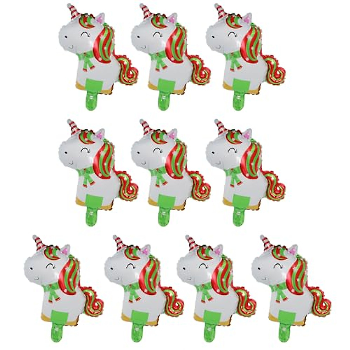 10 Piece Mini Foil Balloon Pack Christmas Balloons Great For NewYear Holiday Parties And Decor Christmas Decorations Foil Balloons Festive Party Mini Christmas Tree Hanging Ornament