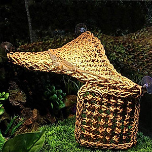 PINVNBY Bearded Dragon Hammock Lizard Natural Seagrass Habitat Reptile Tank Accessories Jungle Climber Vines Flexible Leaves Decor for Climbing Chameleon Hermit Crabs Gecko Snakes