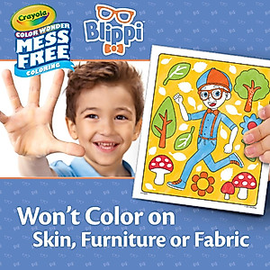 Crayola Blippi Color Wonder Coloring Set, 18 Blippi Mess Free Coloring Pages for Toddlers, Travel Activity, Toddler Toys & Gifts