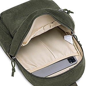 Bluboon Girls Mini Backpack Women Small Backpack Purse Teens Cute Casual School Bookbag(Corduroy Army Green)