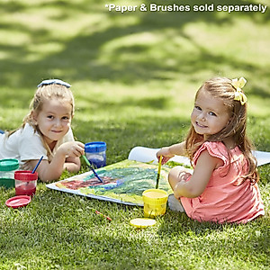 Melissa & Doug Spill-Proof Paint Cups - 4-Pack, Airtight Seal, Snap Lids - Kid-Safe Reusable No-Spill Paint Cups Storage Containers