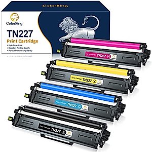 ColorKing Compatible Toner Cartridge Replacement for Brother TN227 TN-227 TN227BK TN223 TN223BK for MFC-L3750CDW HL-L3210CW HL-L3290CD HL-L3230CDW MFC-L3770CDW Toner (TN227BK/C/M/Y High Yield, 4 Pack)