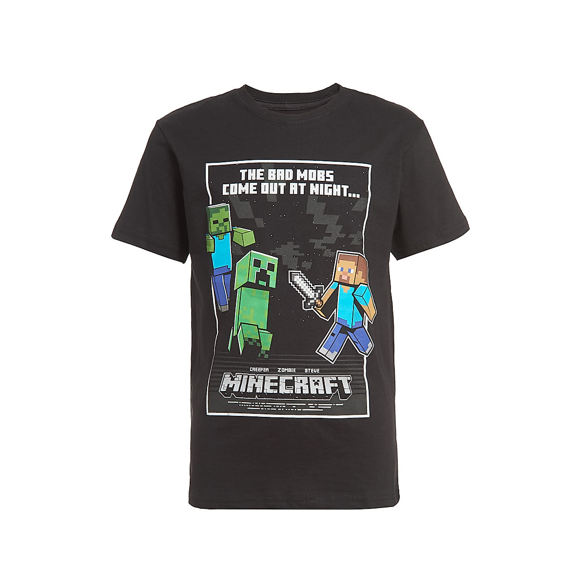 Minecraft Boys Creeper & Characters 3 Pack T-Shirt SetBlack/Gray Heather/Blue8